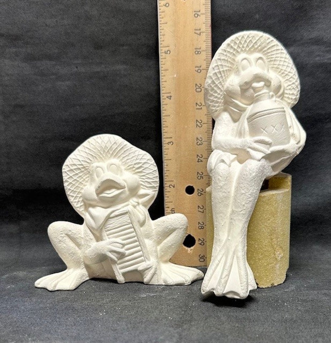 Ready to Paint Ceramic Bisque Set of 2 Kimple Frog Band - Etsy
