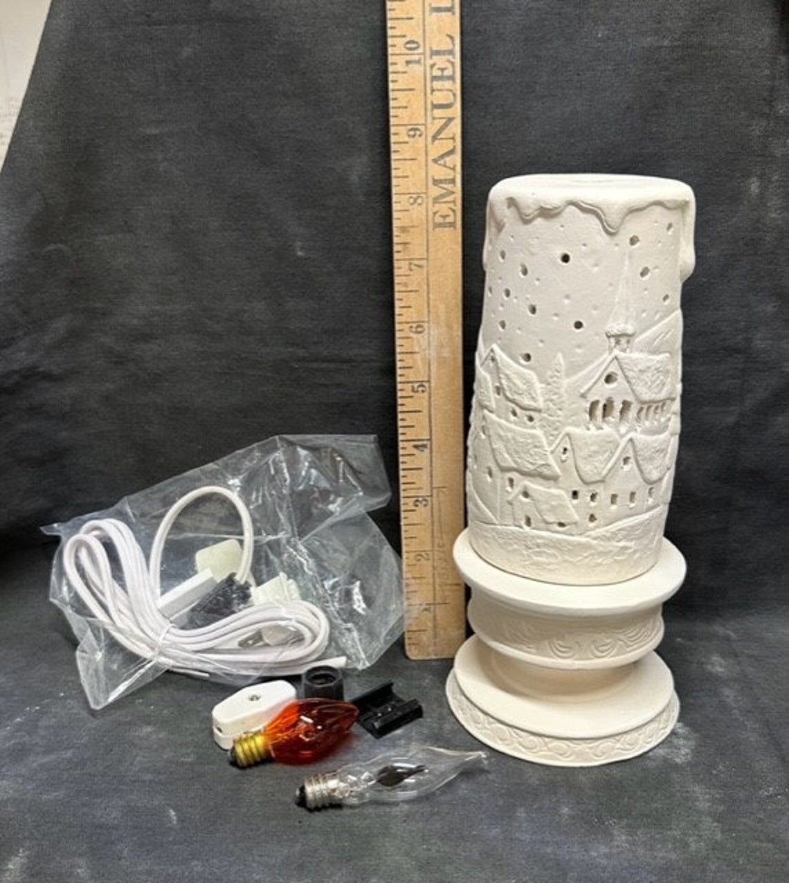 Ready to Paint Ceramic Bisque Kimple Candle With Scene on Duncan Base ...