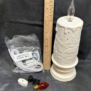 Ready to Paint Ceramic Bisque Kimple Candle With Scene on Duncan Base ...