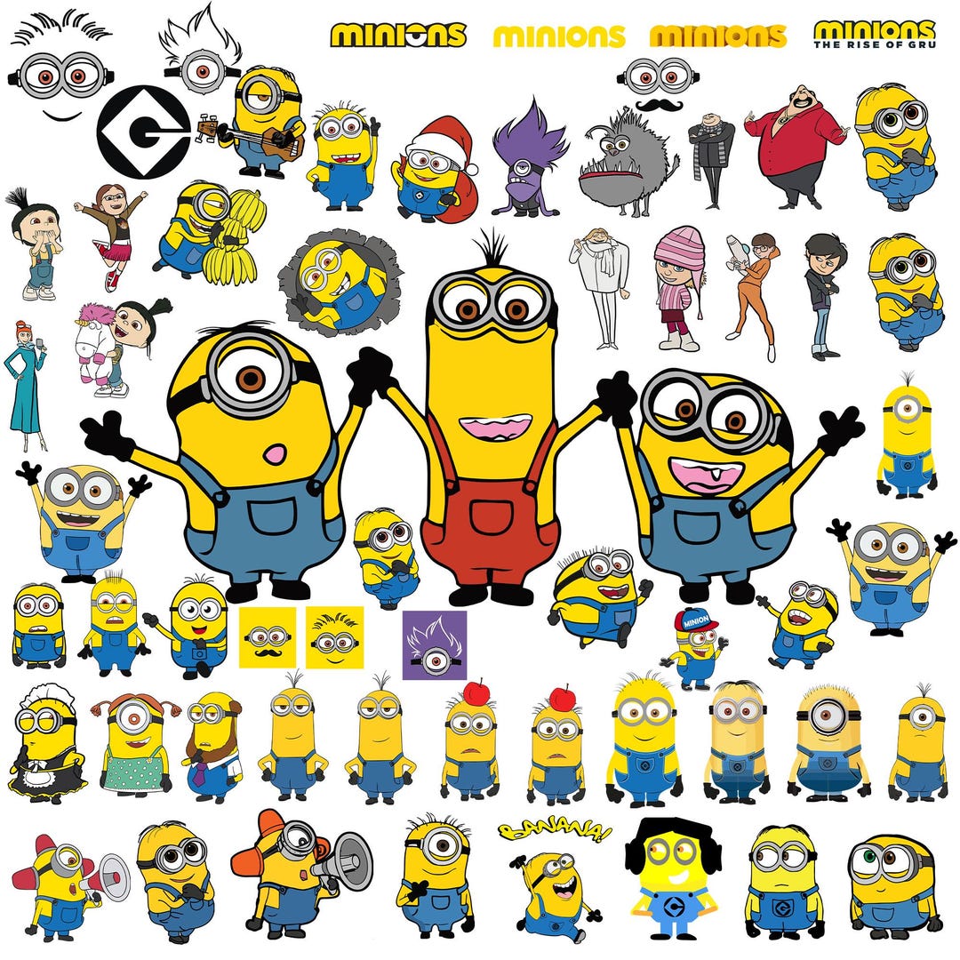 Minion Face Svg Bundle, Minions Face Svg, Minions Face Clipart, Minion ...