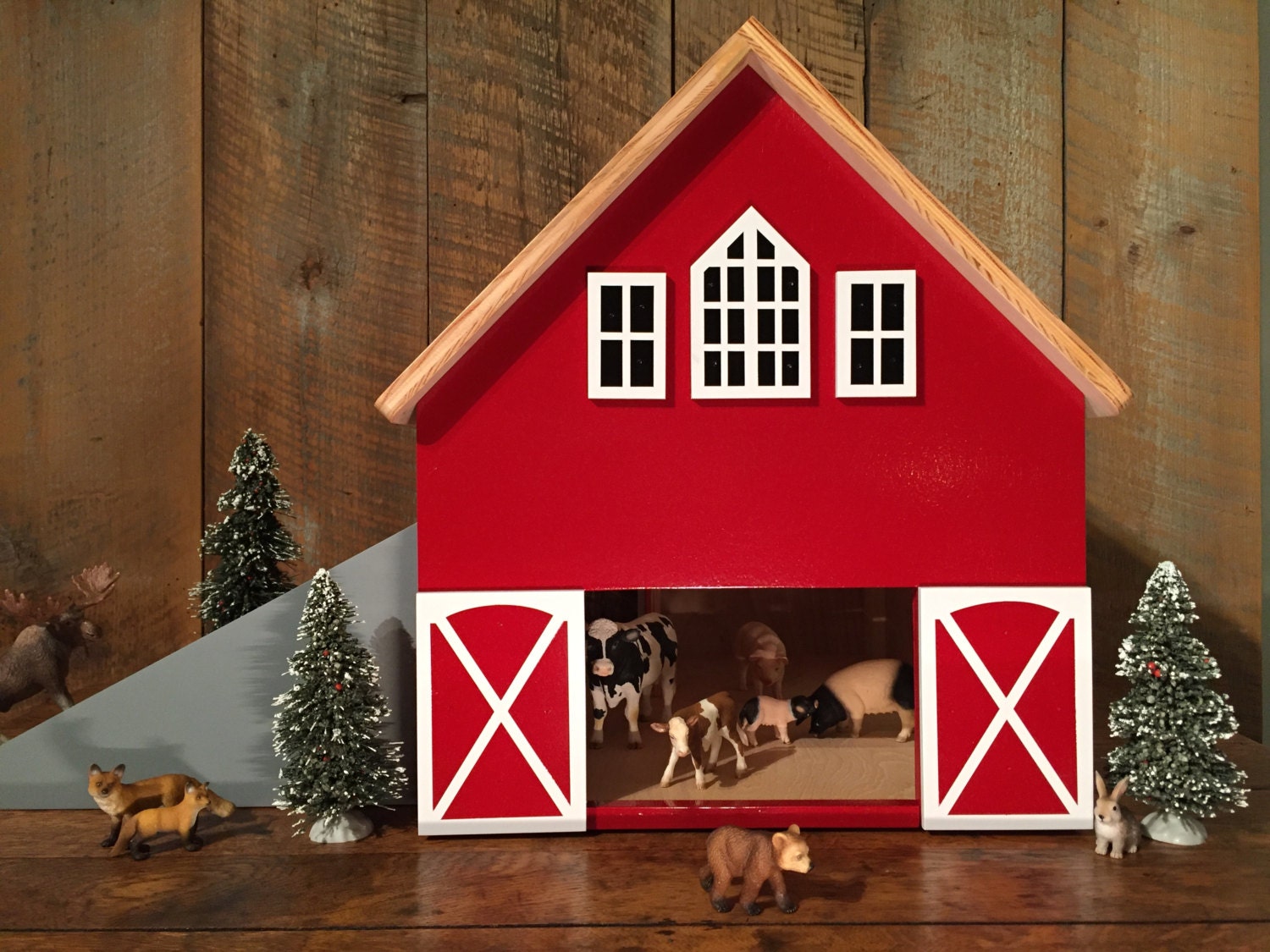 Ethan- Large Kids Hardwood Toy Barn - Made to Order - Etsy