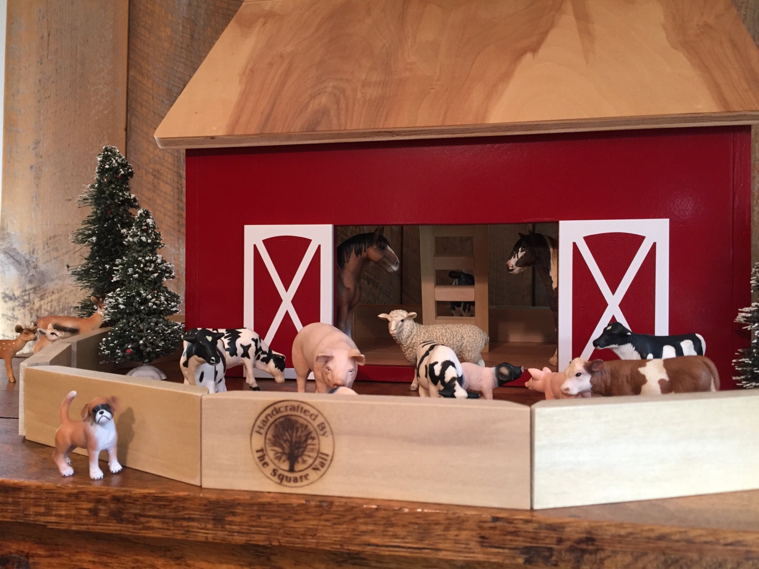 Addison - Kids Hardwood Toy Barn - Made to Order - Etsy