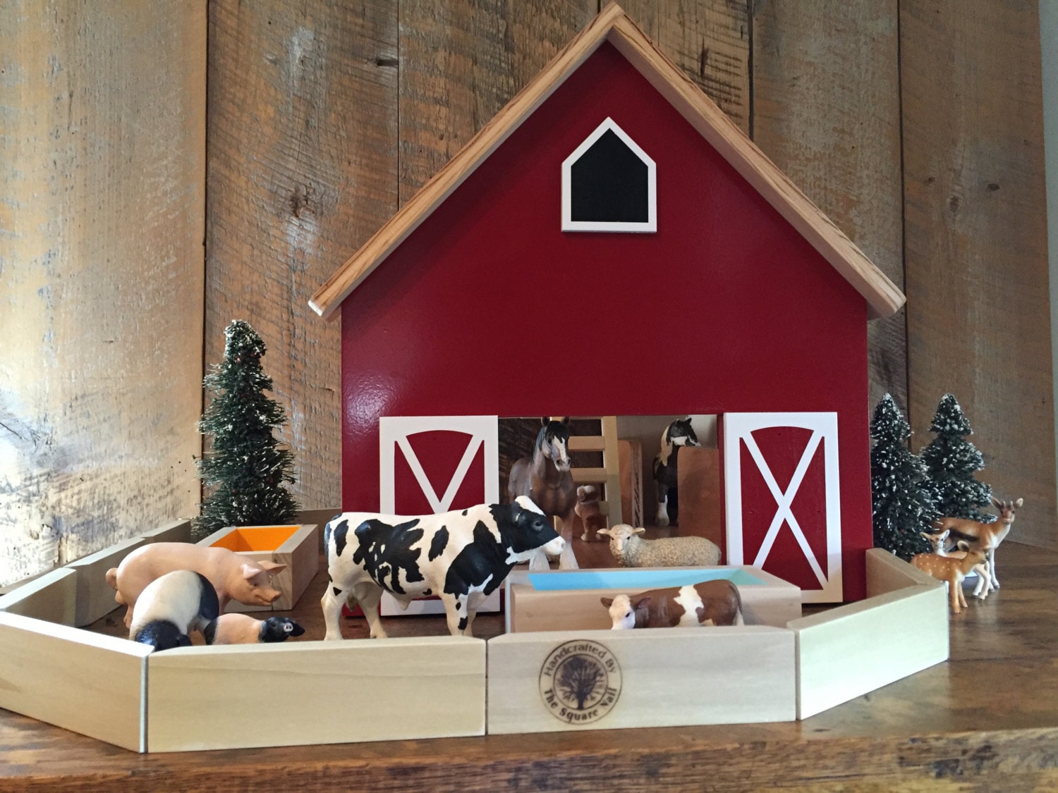 Addison - Kids Hardwood Toy Barn - Made to Order - Etsy