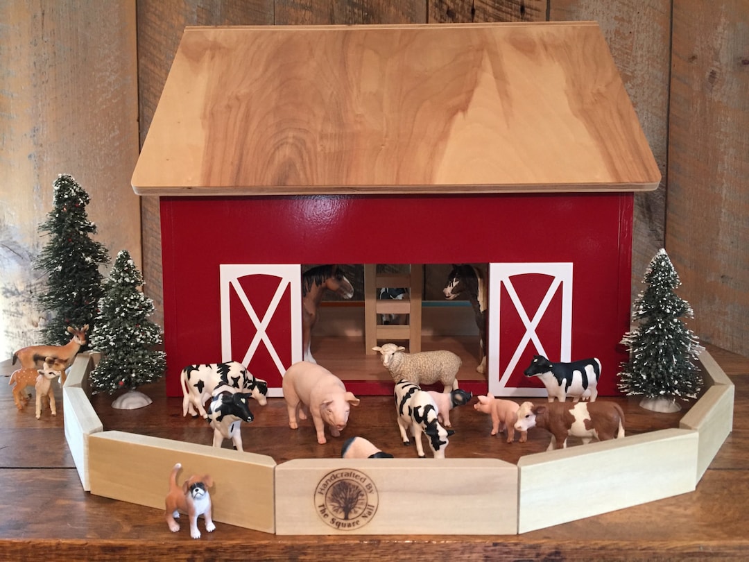 Addison - Kids Hardwood Toy Barn - Made to Order - Etsy