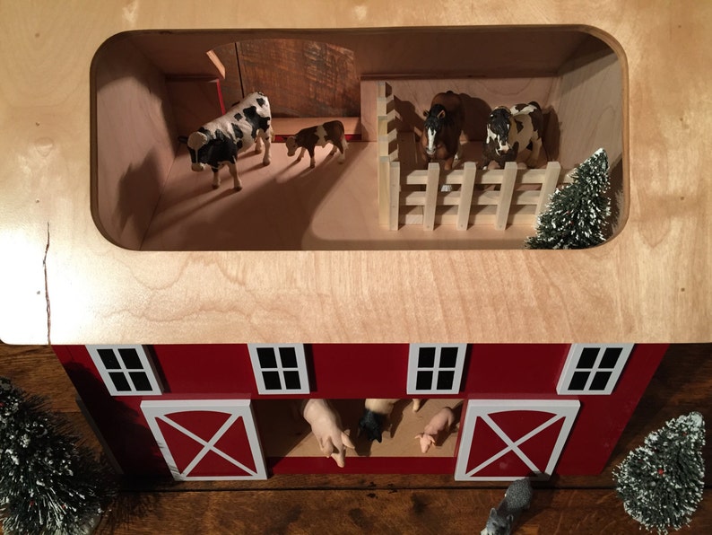 Ethan- Large Kids Hardwood Toy Barn - Made to Order - Etsy
