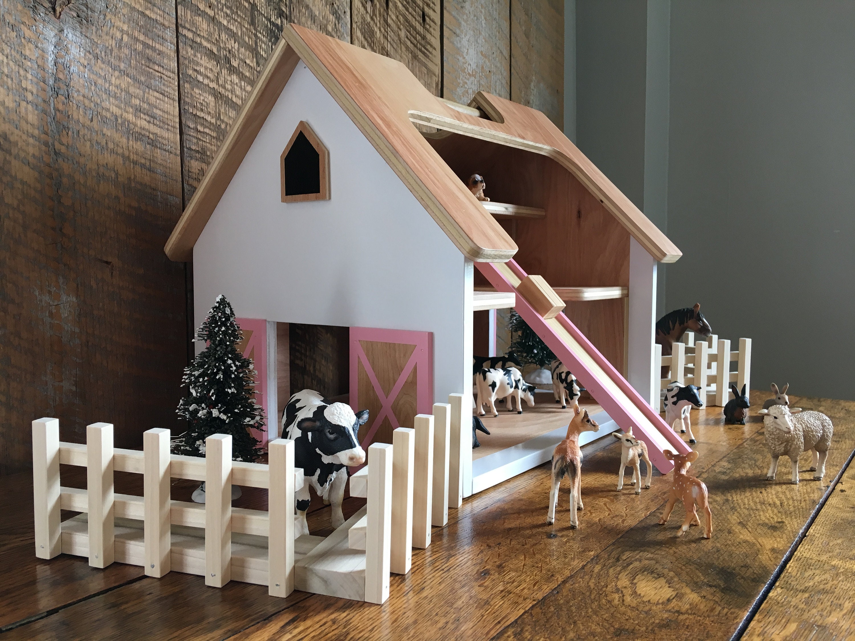 Allie - Kids Hardwood Toy Barn - Etsy