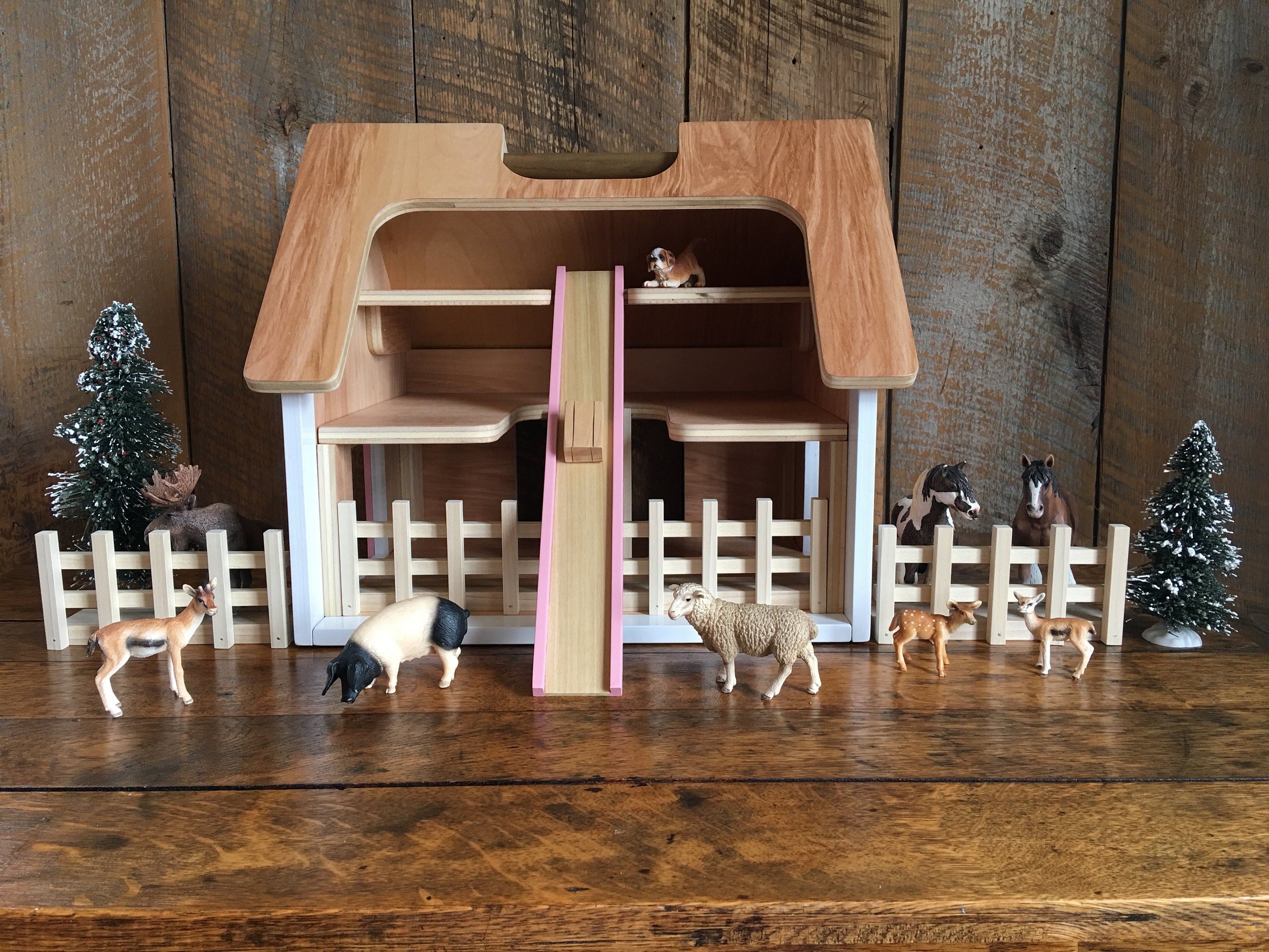 Allie Kids Hardwood Toy Barn | Etsy