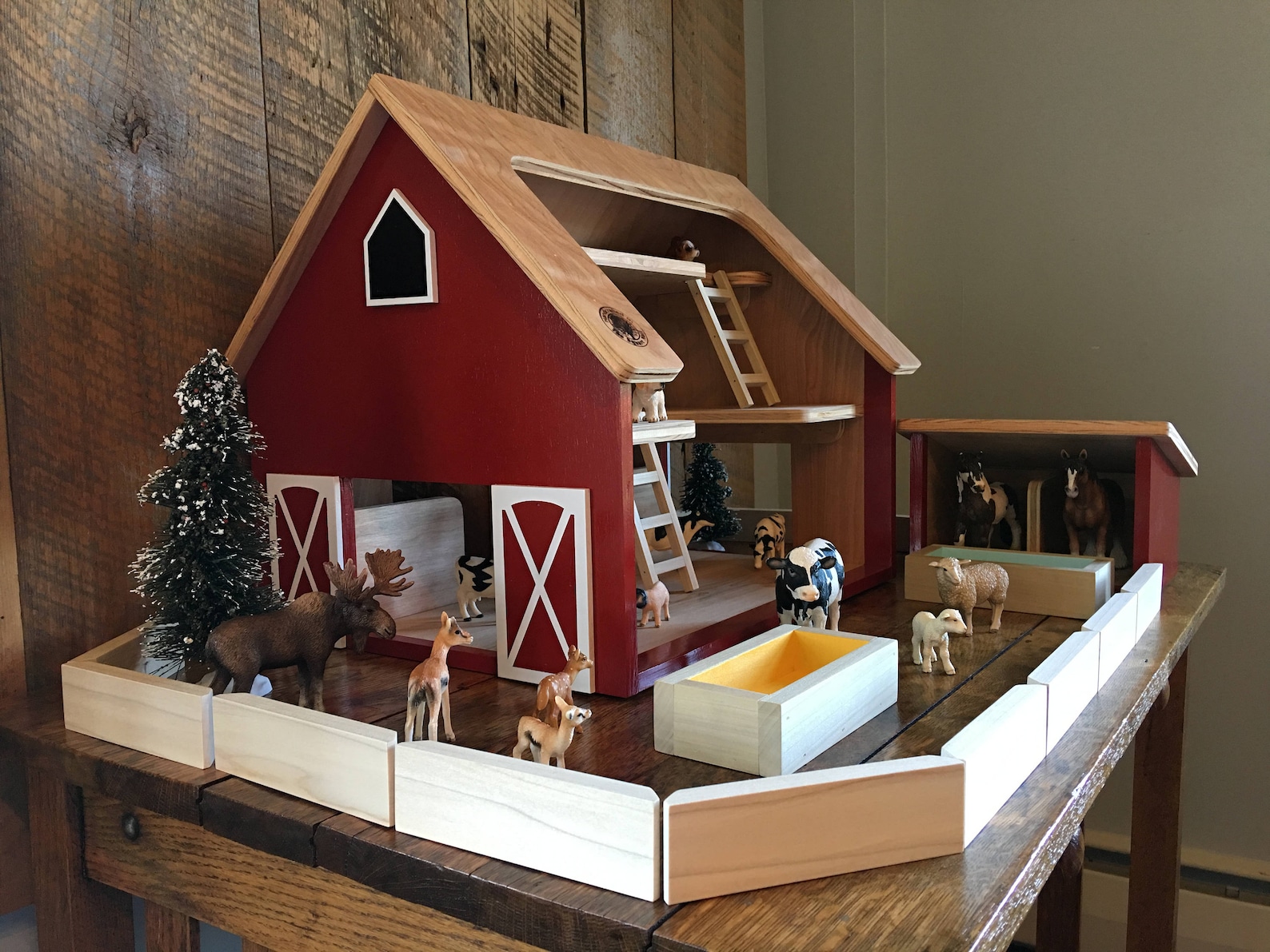 Bailey - Kids Hardwood Toy Barn- Made to Order - Etsy