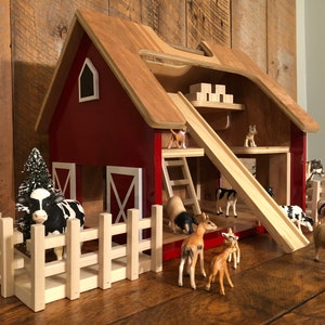 Avery - Kids Hardwood Toy Barn - Made to Order - Etsy