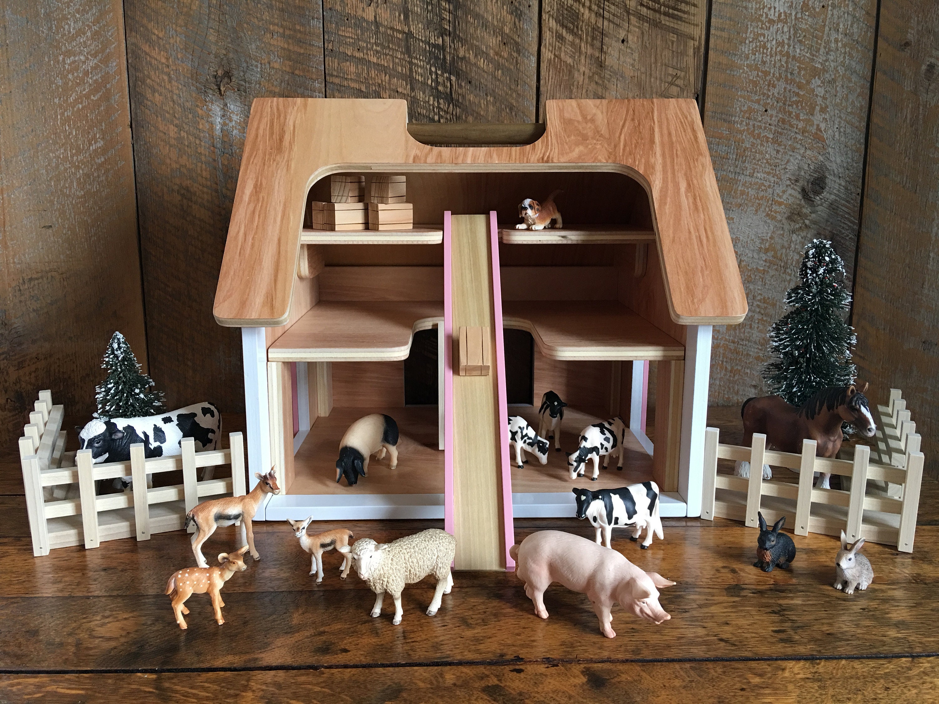 Allie Kids Hardwood Toy Barn | Etsy