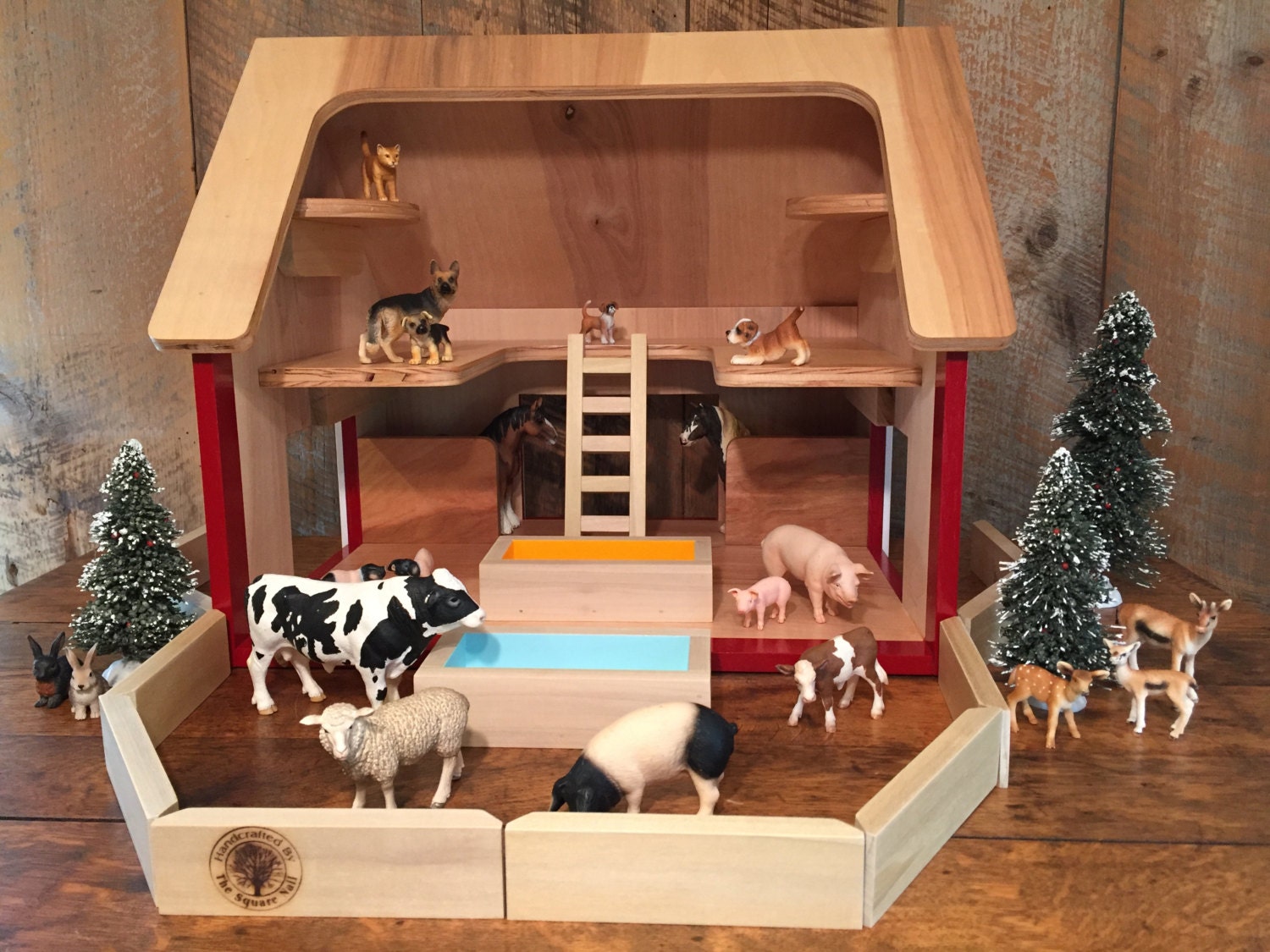 Addison - Kids Hardwood Toy Barn - Made to Order - Etsy