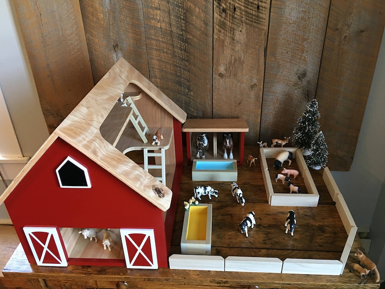 Bailey - Kids Hardwood Toy Barn- Made to Order - Etsy