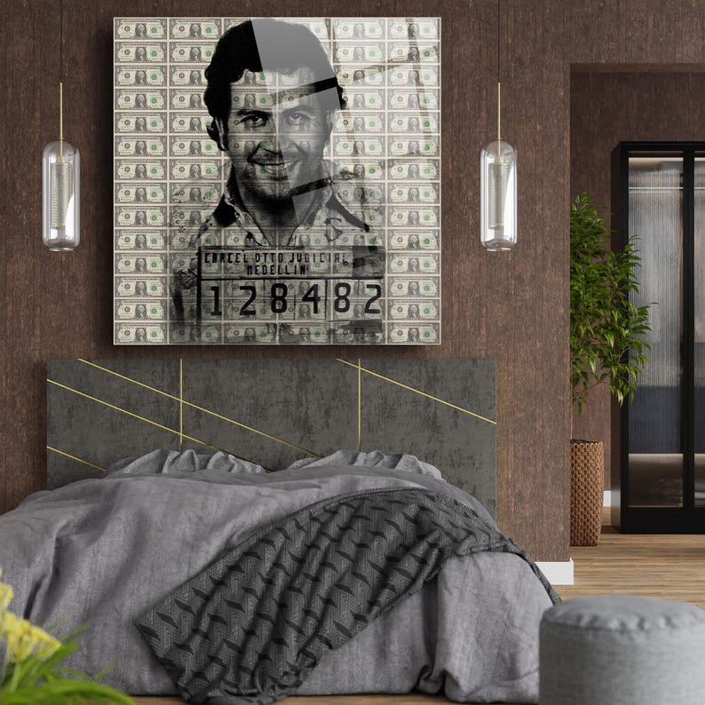 Pablo Escobar Money Art: Tempered Glass Wall Hanging - Etsy