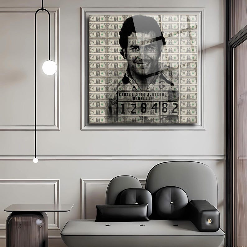 Pablo Escobar Money Art: Tempered Glass Wall Hanging - Etsy