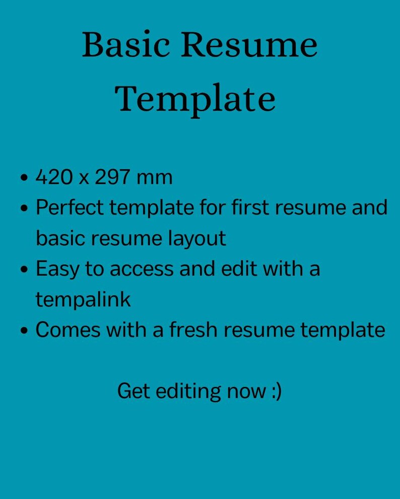 Basic Resume Template - Etsy