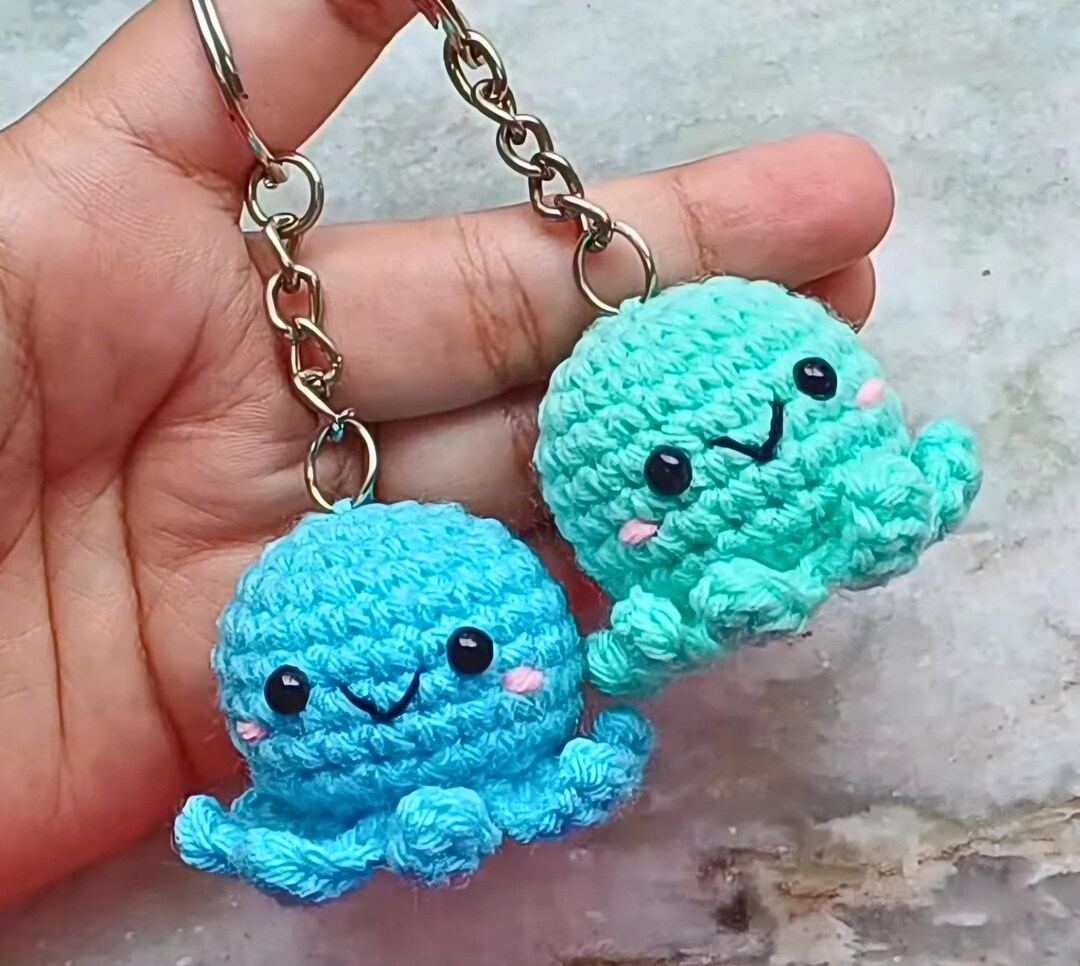 Crocheted Octopus Keychain - Etsy