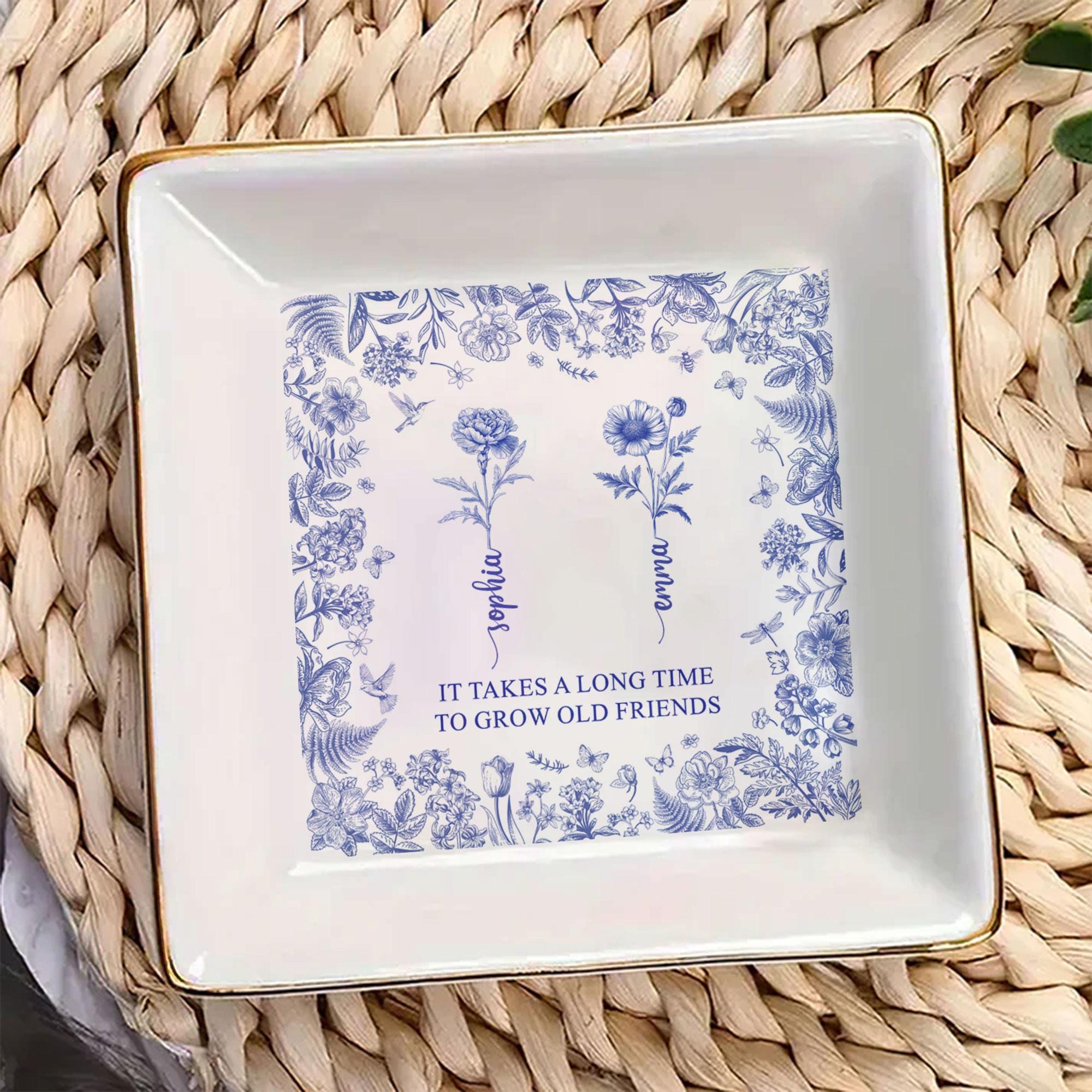 It Takes a Long Time to Grow Old Friends, Personalized Jewelry Dish ...