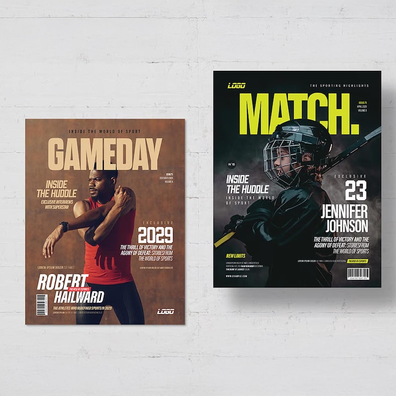 6 Sport Magazine Cover Templates – Editable US Letter Layouts in Ai ...