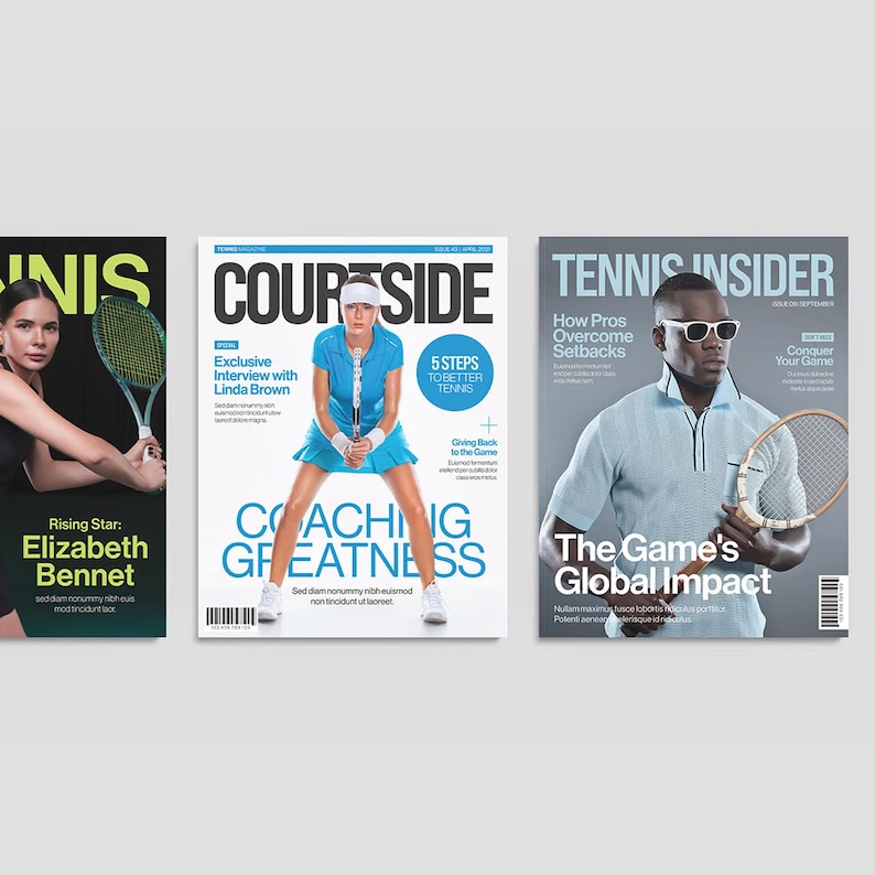 Tennis Magazine Cover Templates – PSD, AI, EPS | Editable Sports Flyer ...