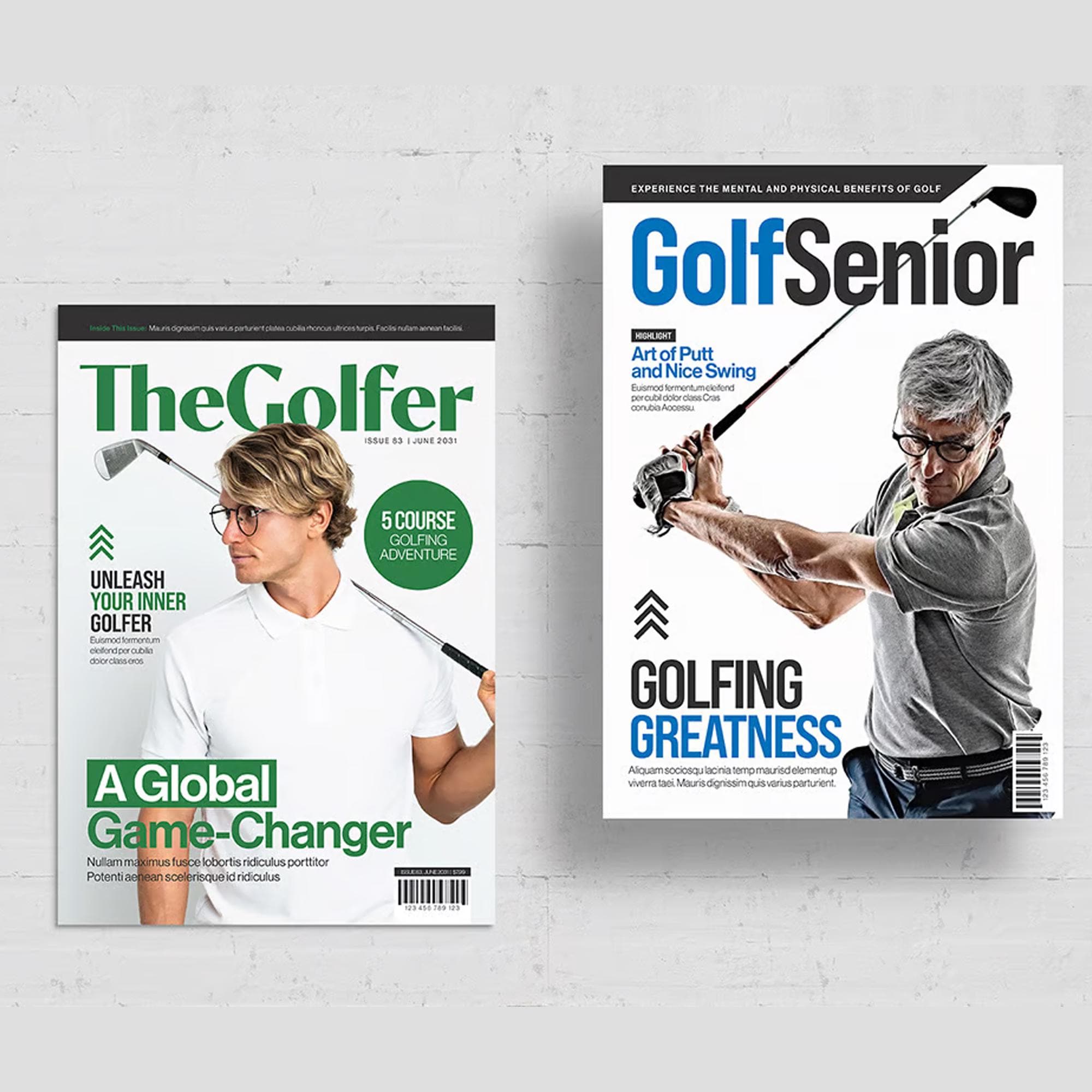 Golf Magazine Cover Templates – Editable Illustrator AI & EPS Files for ...