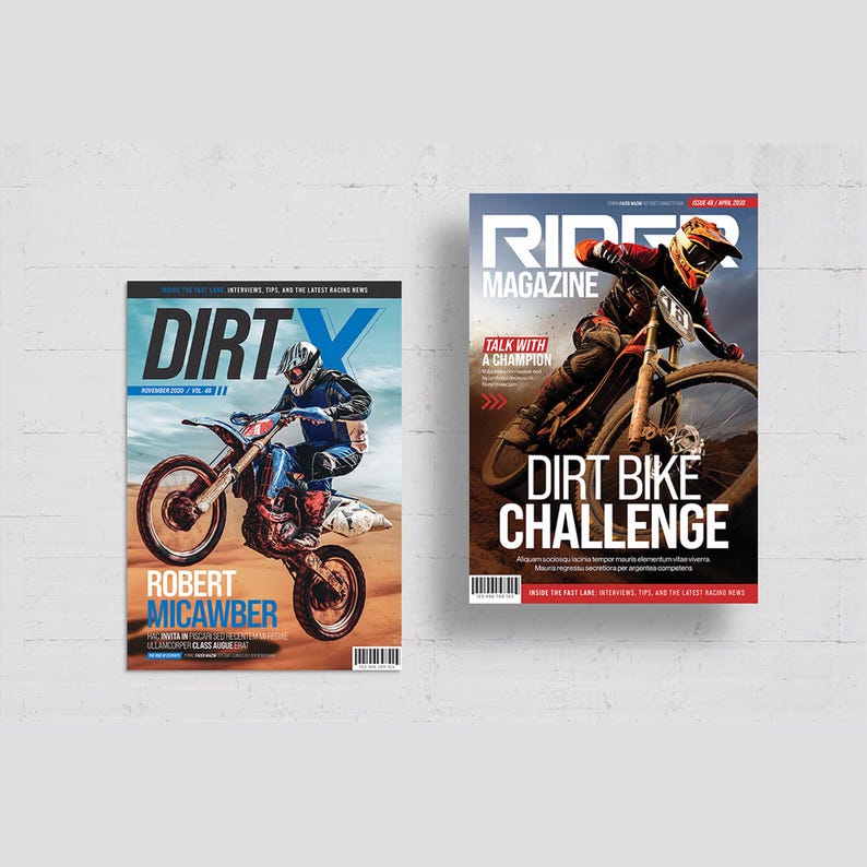 Motocross Magazine Cover Template – A4 PSD AI EPS - Etsy
