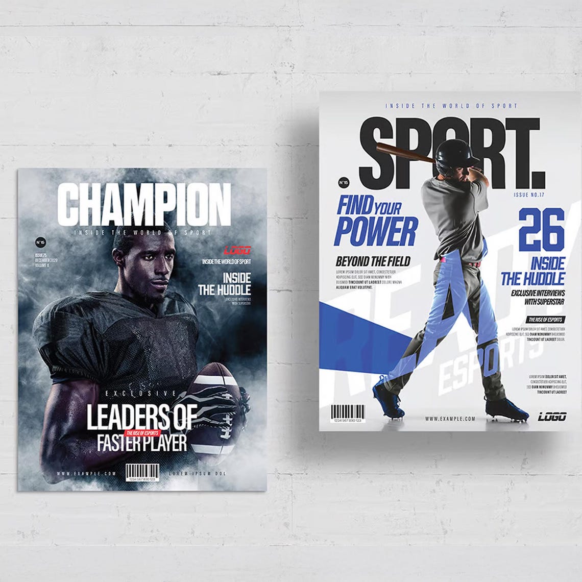 6 Sport Magazine Cover Templates – Editable US Letter Layouts in Ai ...