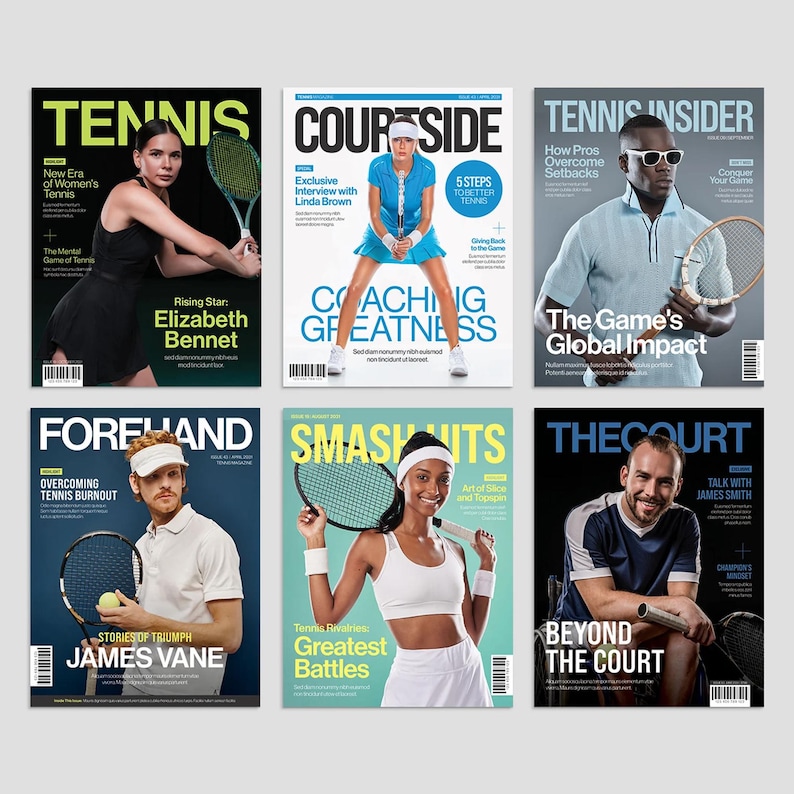 Tennis Magazine Cover Templates – PSD, AI, EPS | Editable Sports Flyer ...