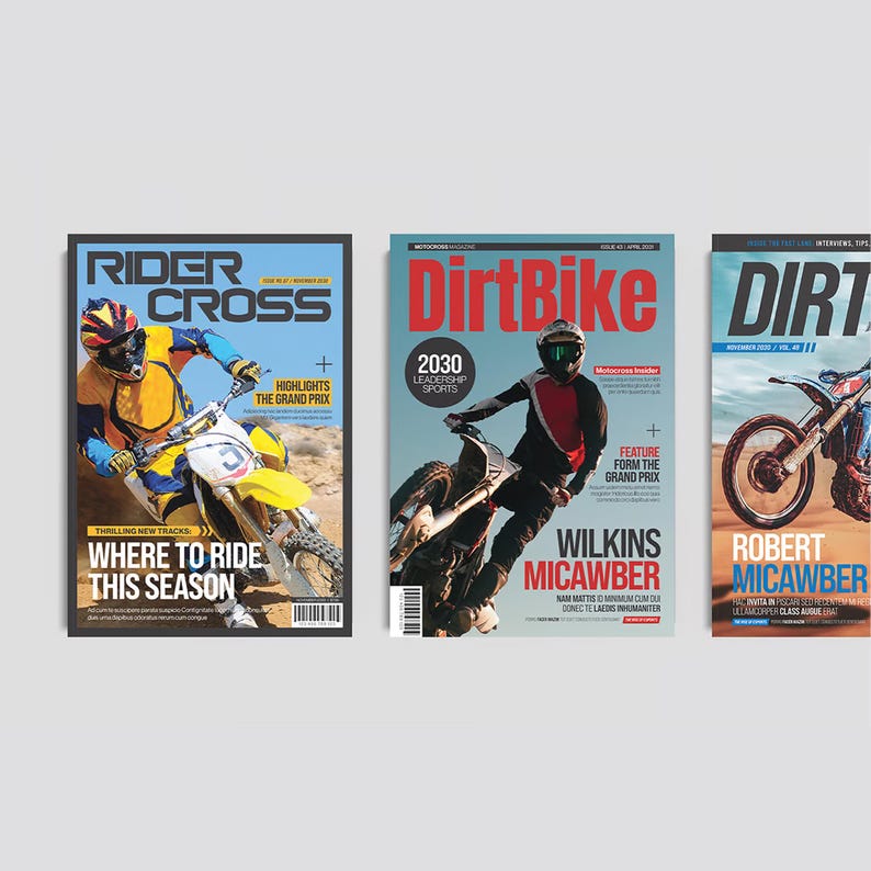 Motocross Magazine Cover Template – A4 PSD AI EPS - Etsy