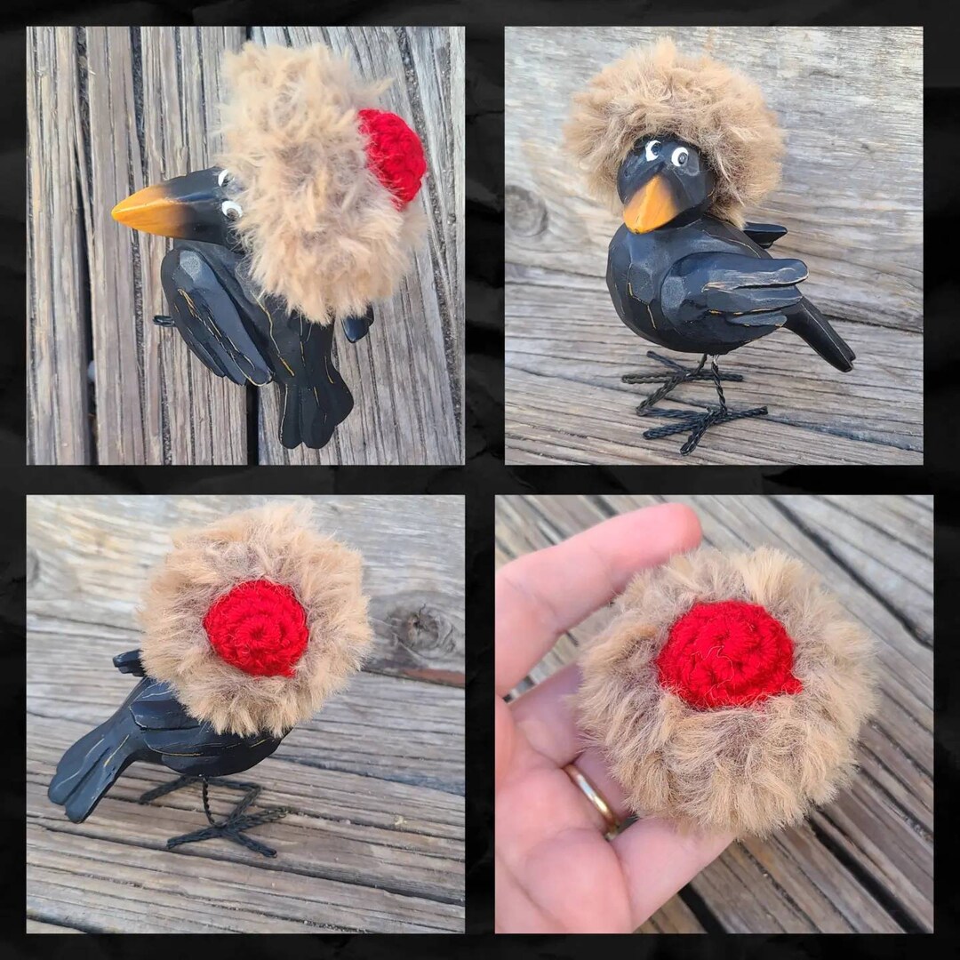 Crow Not Included Crow Hat Fur Hat Judgmental Crow - Etsy
