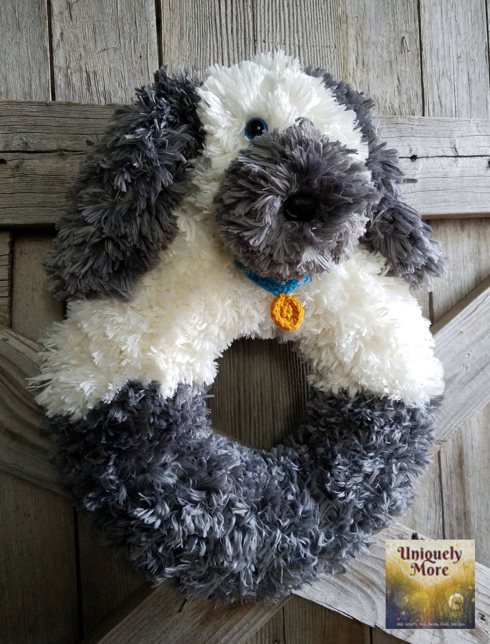 Crochet Patternold English Sheepdog Wreathfront Door | Etsy