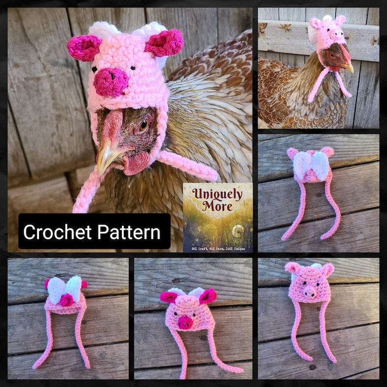 Crochet Pattern / When Pigs Fly Hat for Chickens / Flying Pig - Etsy