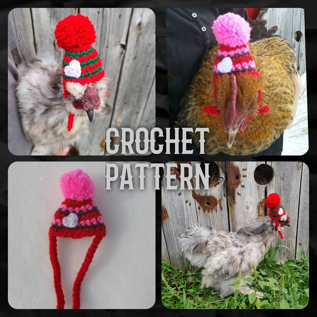 Crochet Pattern for Chicken Hat,chicken Hat Crochet Pattern, Crochet ...