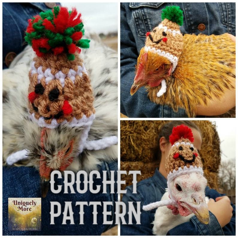 Chicken Hat Crochet Pattern/hat for a Chicken/diy Chicken Hat ...