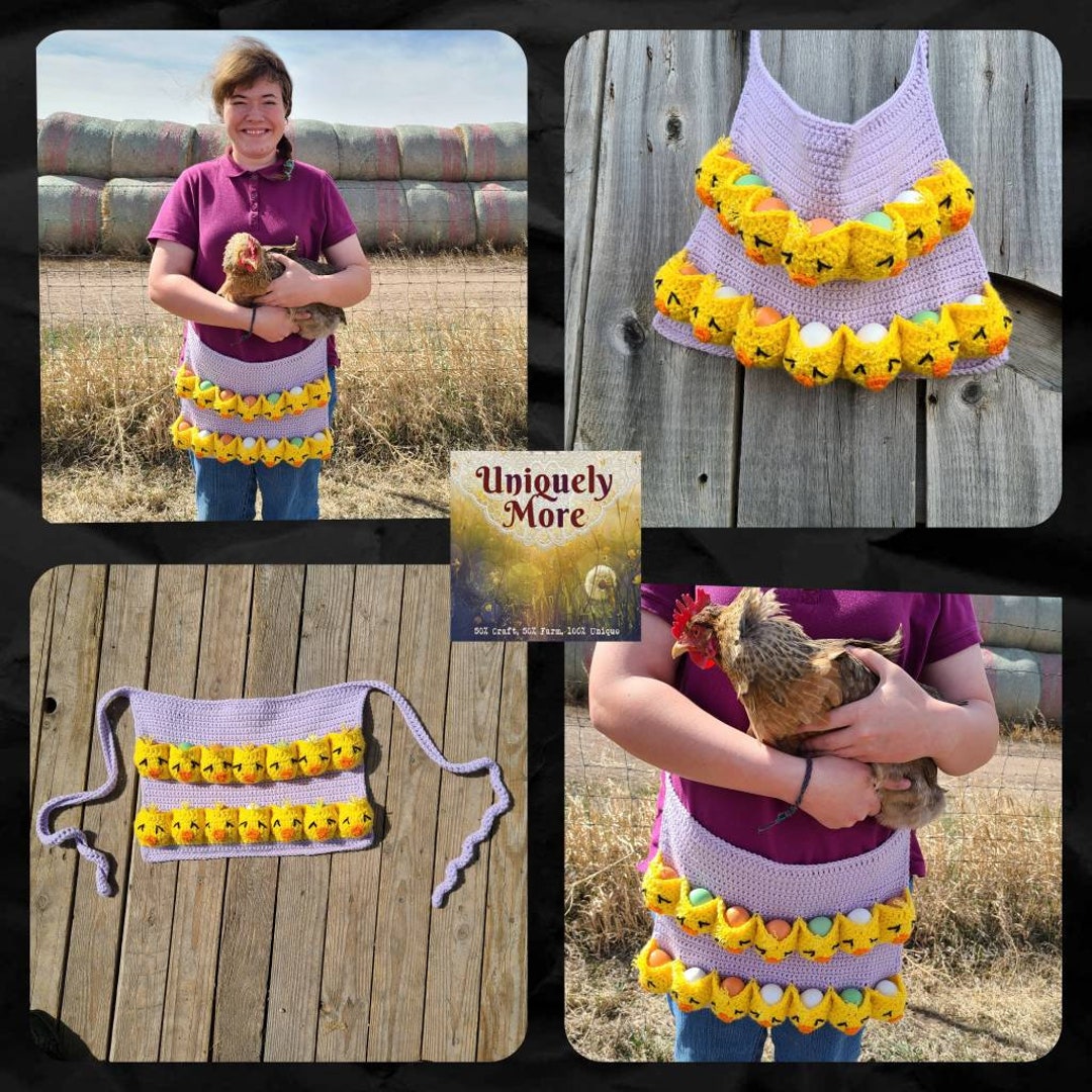 8 Sizes / Original Egg Apron / Made to Order/ Chicken Eggs / Crochet ...