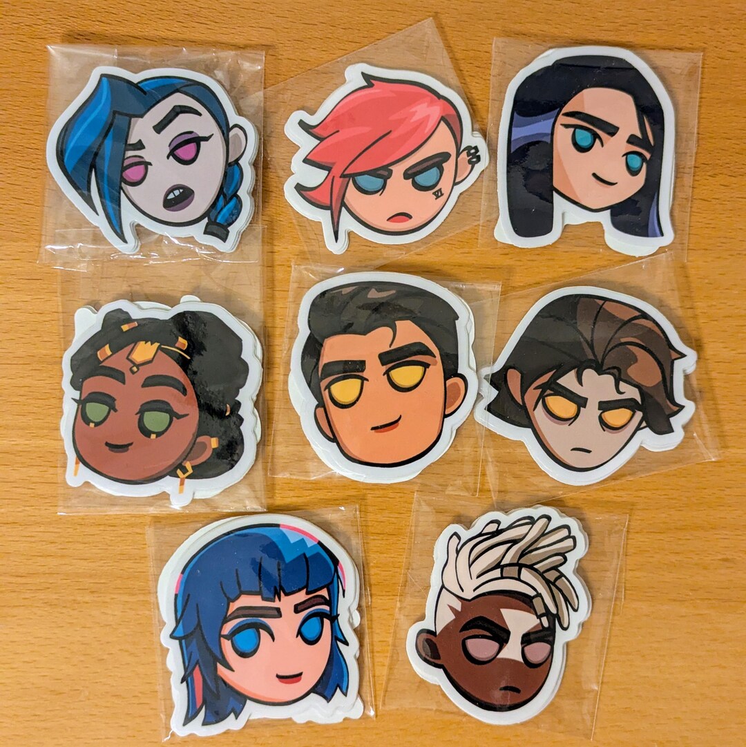 Arcane Stickers - Vi, Jinx, Caitlyn, Ekko, Jayce, Viktor, Mel, Powder ...