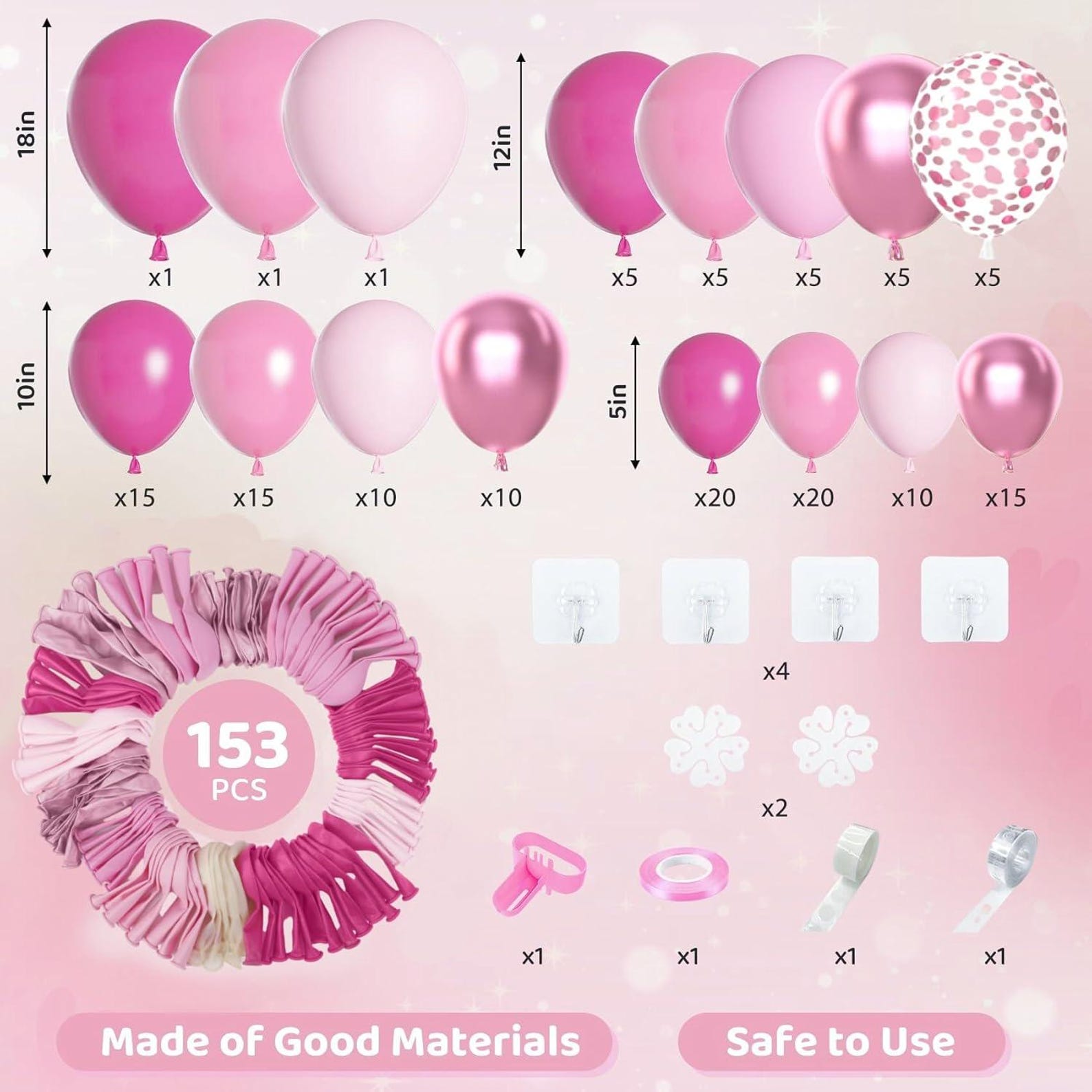 Pink Butterfly Balloon Arch Kit – 112pcs Pastel Pink & Rose Gold for ...