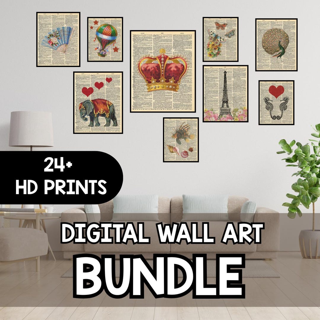 Printable Vintage Art Prints for Home Decor - MEGA BUNDLE 24+ Art ...