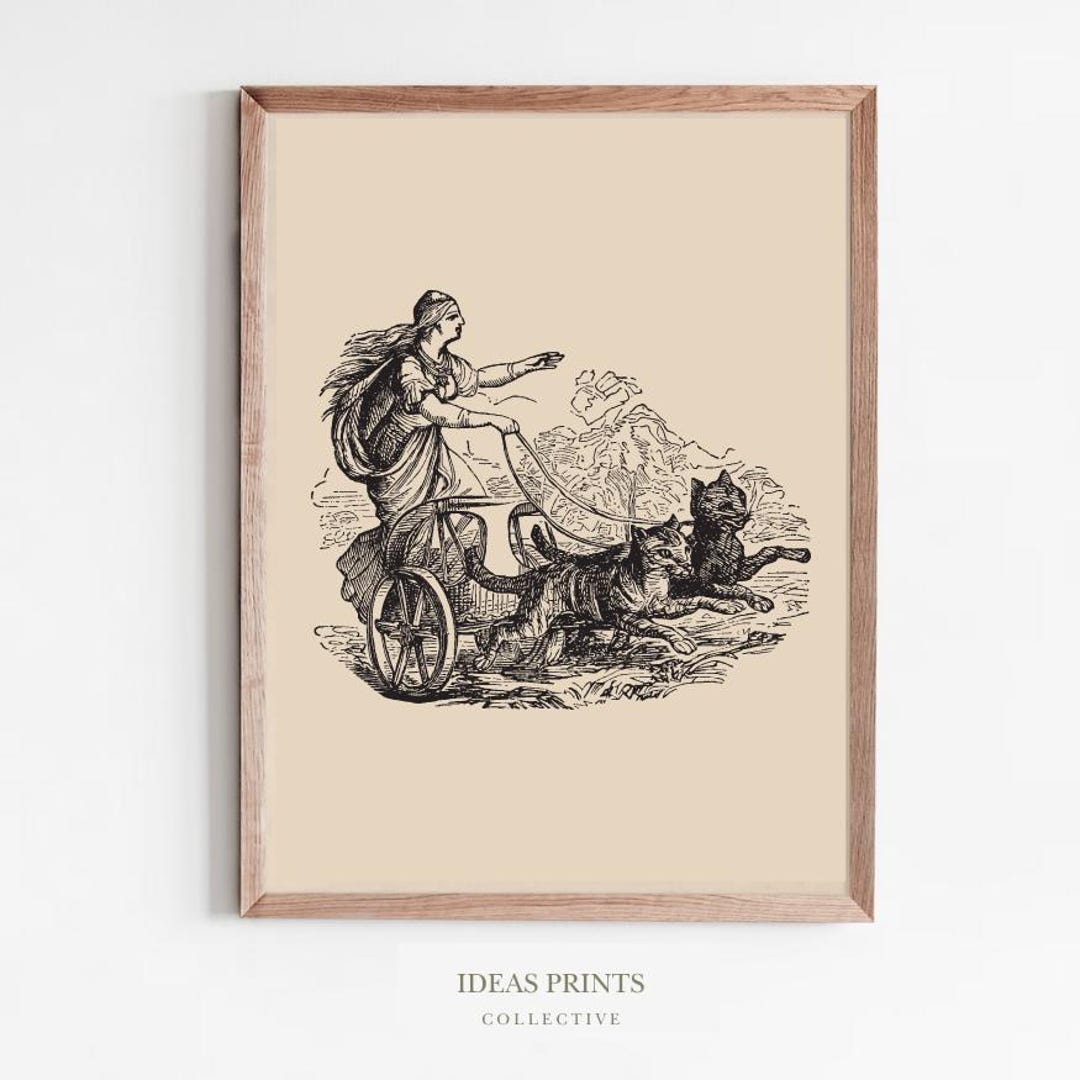 Vintage Freya Vintage Illustration - Neutral Decor Art Print - - Floral ...