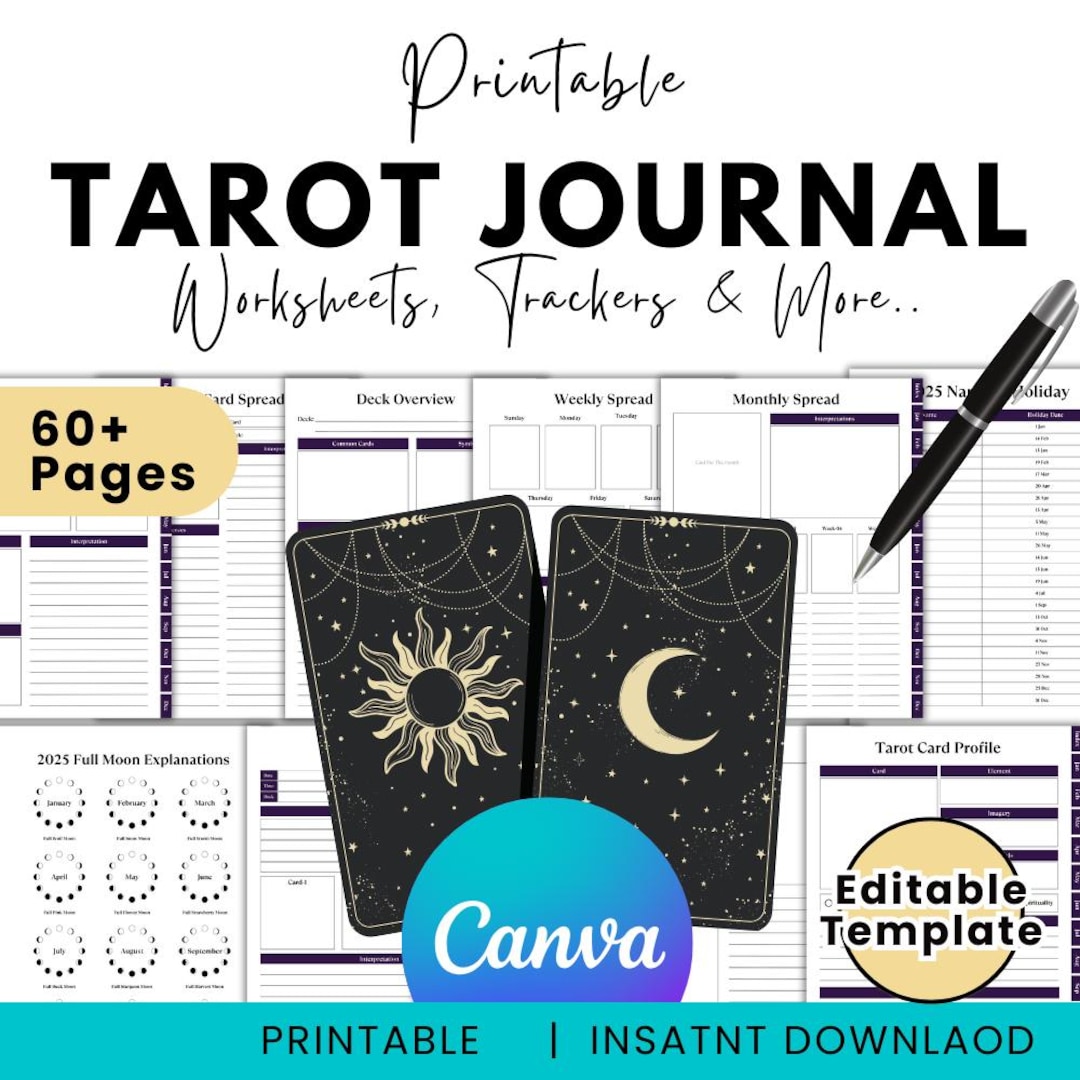 Tarot Journal Printable | Tarot Spreads, Daily Tarot Journal | Tarot ...