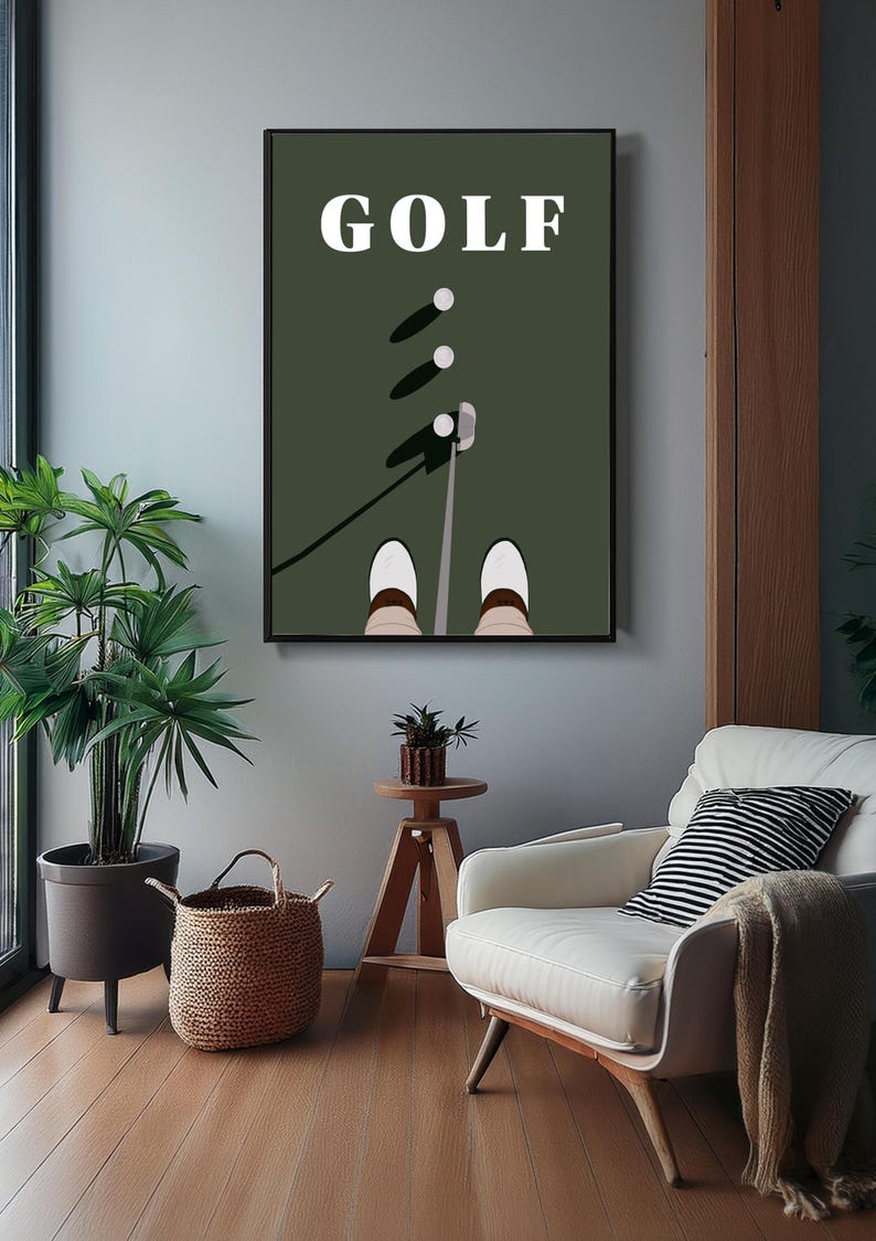 Golf Poster | Printable Wall Art | Sports Poster for Him | Man Cave ...