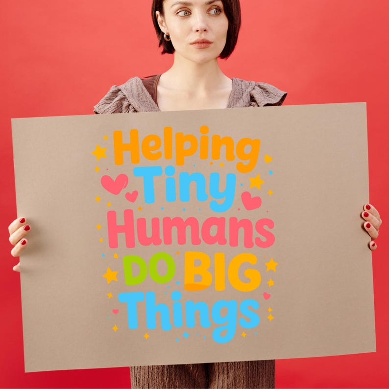 Helping Tiny Humans Do Big Things Png, Funny Teacher Rainbow Svg ...