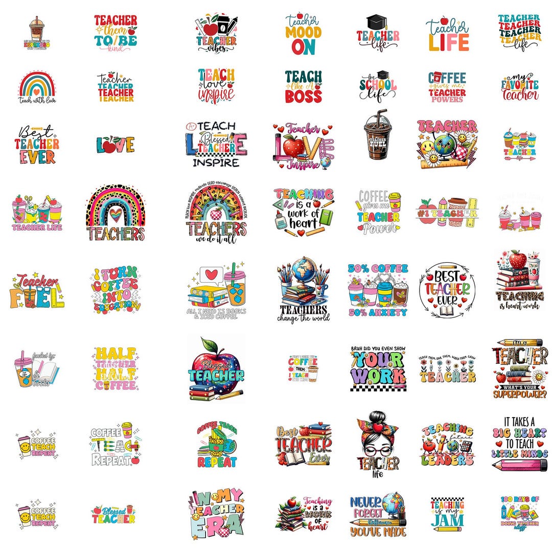 Teacher PNG SVG Bundle: Appreciation Designs (digital Download) - Etsy