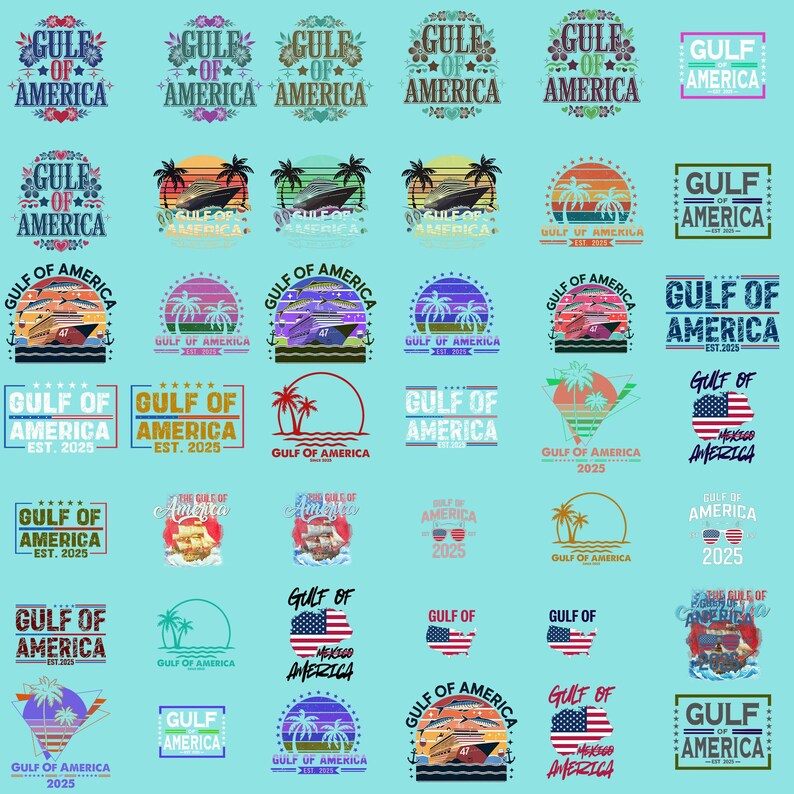 Gulf of America Retro Designs: PNG SVG Bundle (digital Download) - Etsy