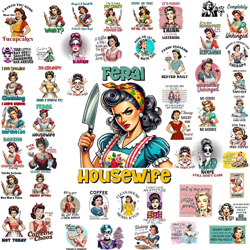 1950s House Wives Png - Etsy