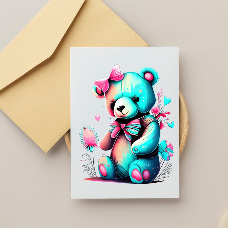 Watercolor Teddy Bear Clipart Bundle (PNG) - Etsy