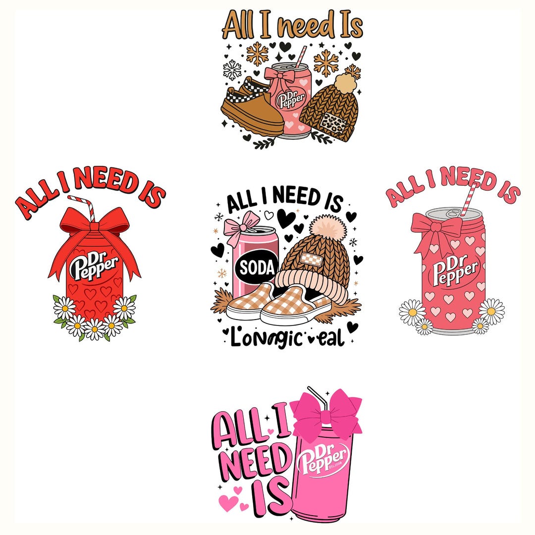 Dr Pepper Fall PNG: Retro Soda Clipart, Coquette Bow (digital Download ...