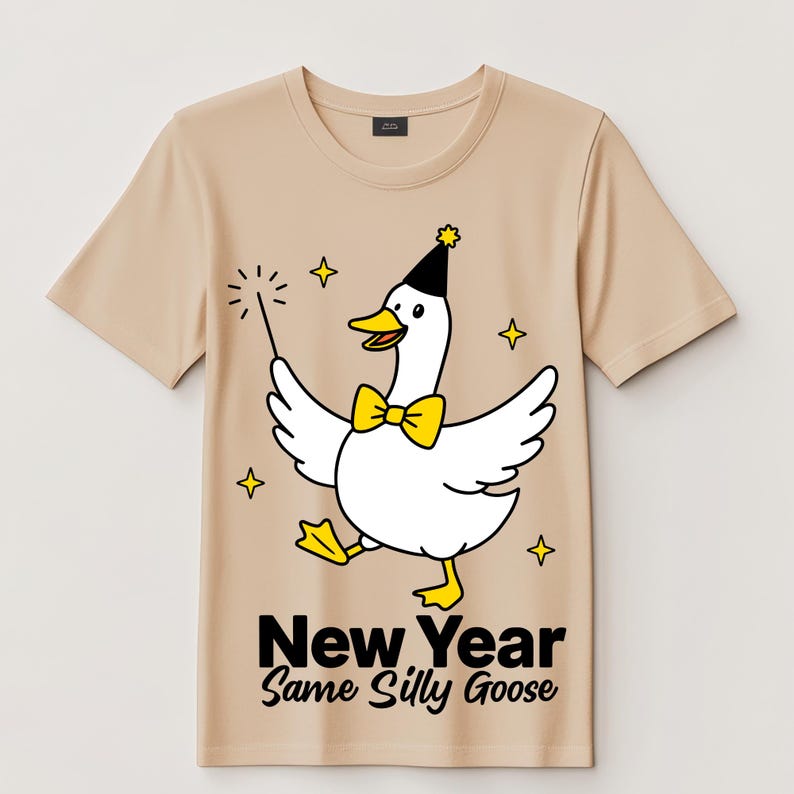 Funny New Year Silly Goose PNG, Happy New Year Goose Sublimation, New ...
