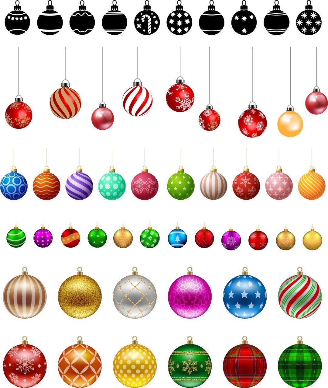 Christmas Ball Png Bundle, Christmas Tree Balls, Christmas Ornament Svg ...