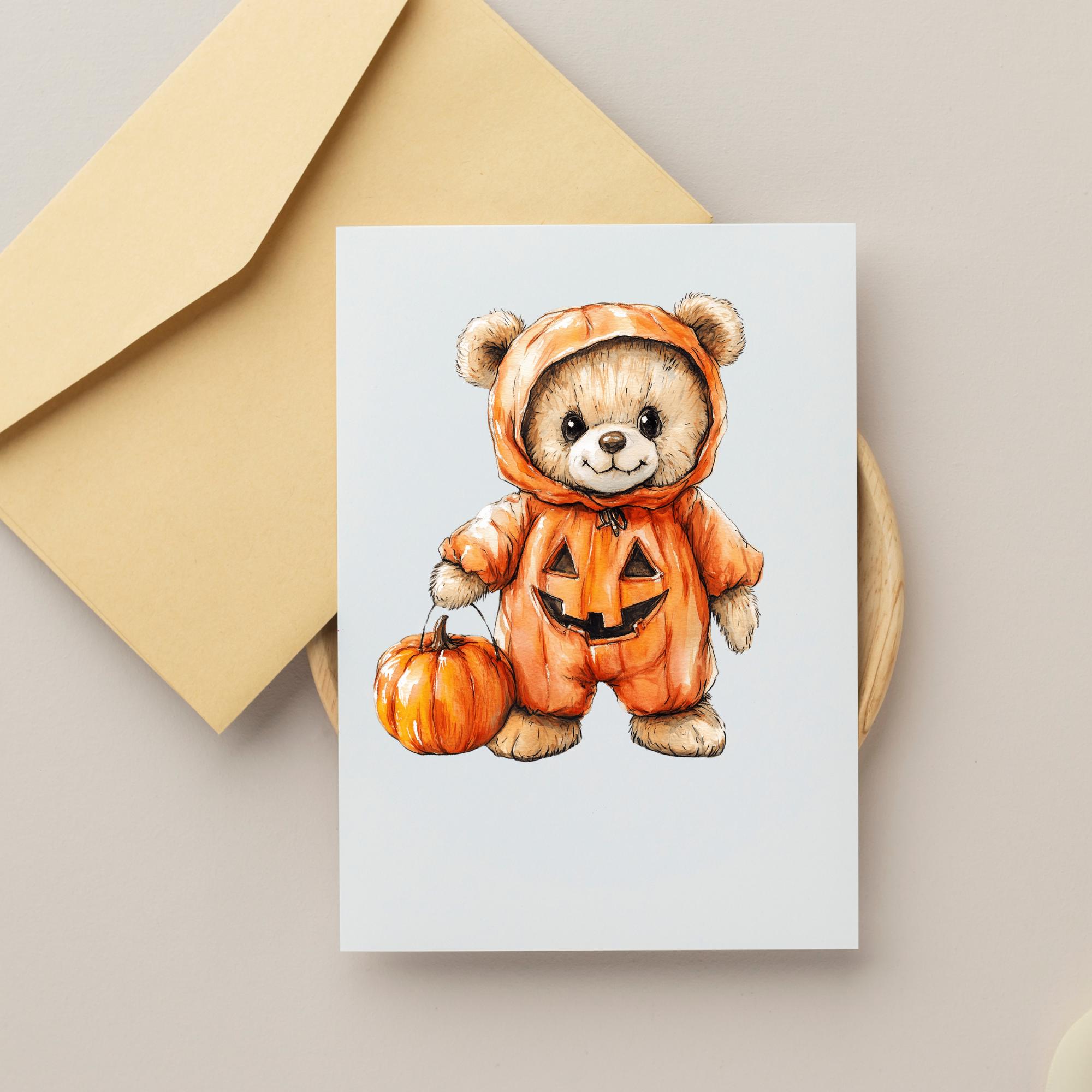 Watercolor Halloween Teddy Bear Clipart Bundle (PNG) - Etsy