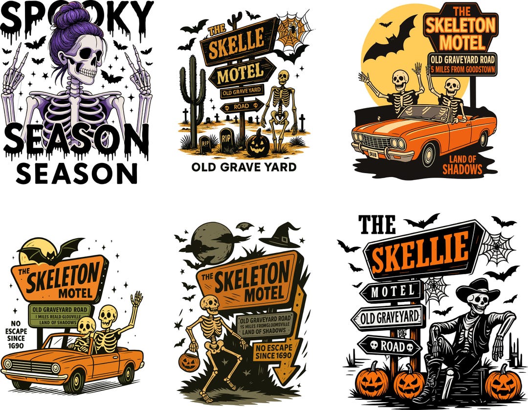 Skellie Motel Png, Funny Halloween PNG, Funny Skeleton Halloween ...